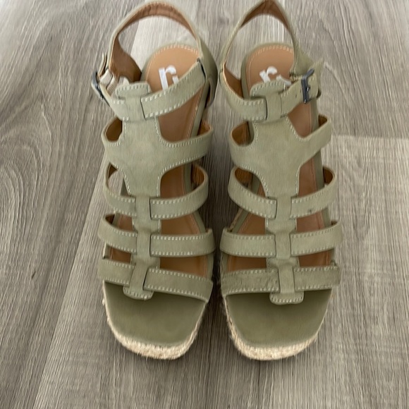 Shoes | Sage Green And Beige Rope Wedge Sandals | Poshmark
